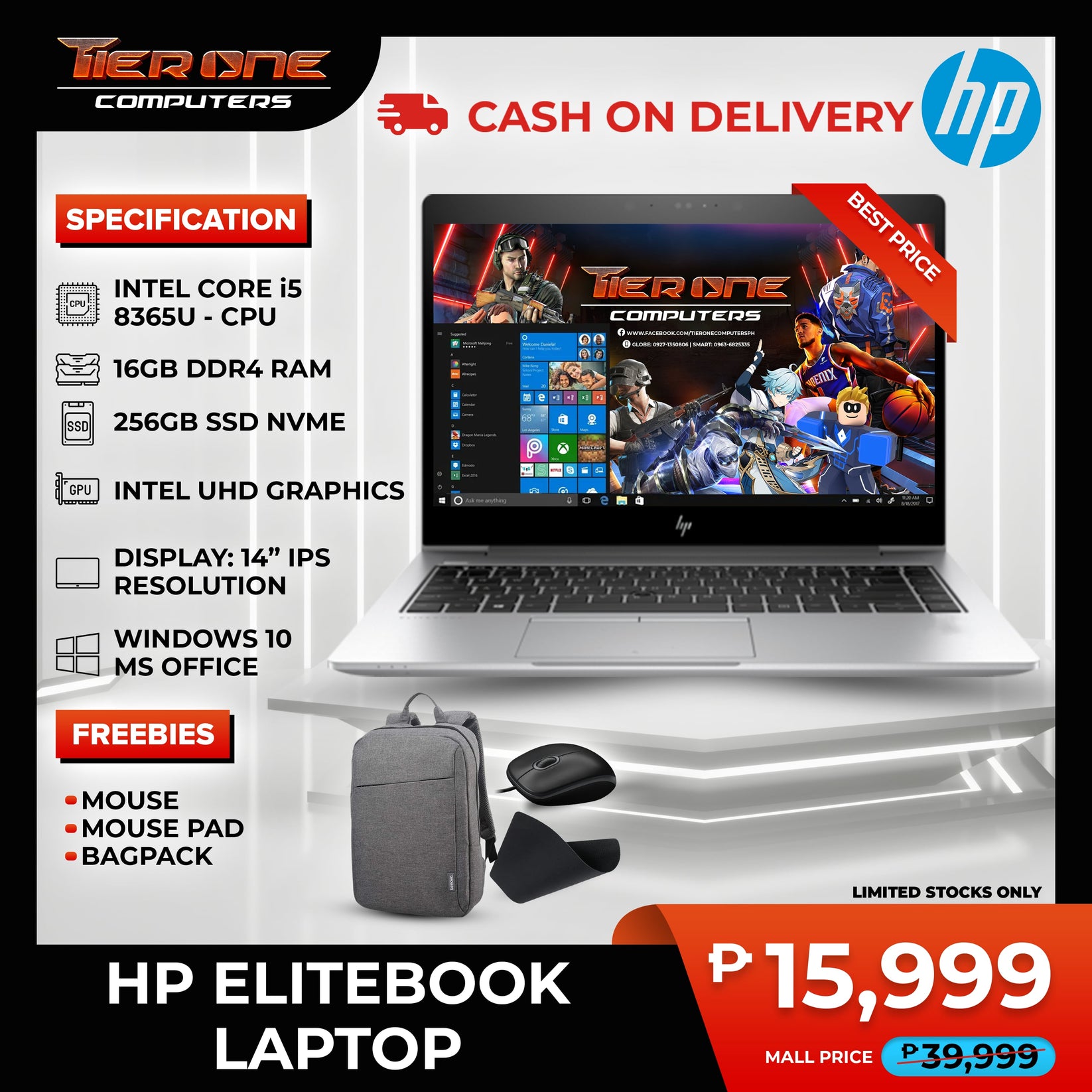 HP ELITEBOOK | Intel Core i5 | 16GB RAM | 256GB SSD – Tier One Computers